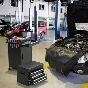 Costway Dílenský vozík 2 v 1 včetně kufru a 8 přihrádek a háčků