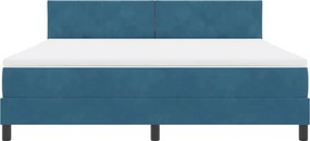 Postel s boxspringem s čelo Tmavě modrá 180 x 200 cm samet 3339258