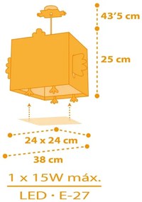 Dalber 64642 - Dětský lustr LITTLE CHICKEN 1xE27/15W/230V