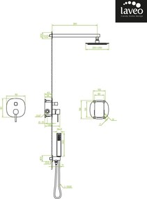 Laveo Pola, podomítková sprchová souprava, růžové zlato, LAV-BAP_801P