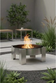 Designové ohniště FUEGO, průměr 58 cm, nerez, stříbrná