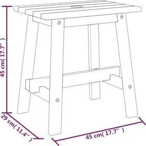 vidaXL Stolička 45 x 29 x 45 cm obdélníková masivní akáciové dřevo [153330]