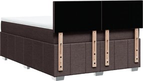 Box spring postel s matrací tmavě hnědá 140x200 cm textil 3287087