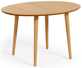 Rozkládací jídelní stůl v dekoru dubu v přírodní barvě 90x120 cm Oqui – Kave Home