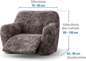 Bielastické potahy MARMO hnědé relaxační křeslo (š. 70 - 90 cm)
