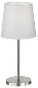 Stolní lampa v bílé a stříbrné barvě s textilním stínidlem (výška 30 cm) Eve – Fischer &amp; Honsel