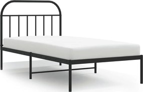 vidaXL Kovový rám postele s čelem 100 x 190 cm [353629] Barva: Černá