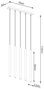 Sollux SL.1173 - Lustr na lanku PASTELO 5xG9/8W/230V zlatá