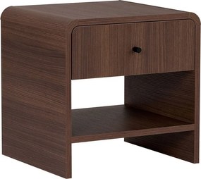 Noční stolek v dekoru ořechu v tmavě přírodní barvě Parila – Nordure