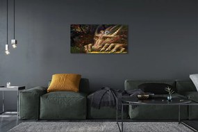 Obrazy na plátně Forest dračí hlava dívky 125x50 cm