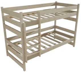 Vomaks Patrová postel PP 014 Rozměr: 80 x 200 cm, Barva: surové dřevo, Prostor mezi lůžky: 80 cm