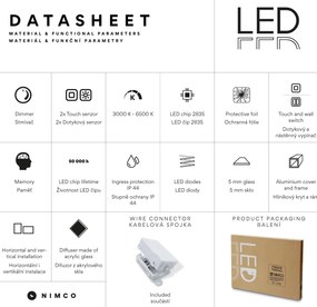 Nimco LED zrcadlo 900x700 se dvěma dotykovými senzory - ZP 12019VX
