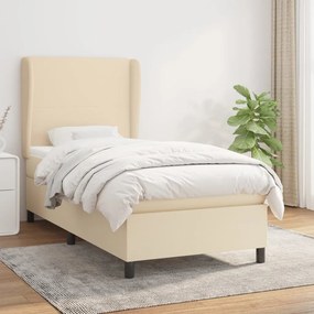 Box spring postel s matrací krémová 100 x 200 cm textil 3127786