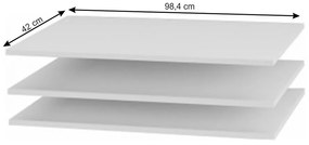 Kondela Police do šatní skříně, bílá, 3 ks, GABRIELA