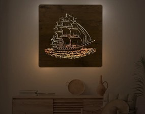Li-Go "Plachetnice" světelný obraz 230V 70x70 cm provedení povrchu: bříza