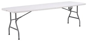 TENTino Skládací stůl 240x76 cm PŮLENÝ, bílý, STL240P