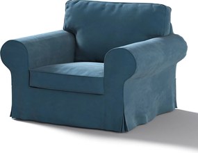 Potah na křeslo IKEA Ektorp barva modrá látka lesklé, sametová