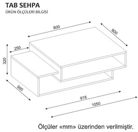 ASIR Konferenční stolek TAB bílý červený