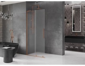 Mexen Velar L, posuvná sprchová zástěna Walk-in 120 x 200 cm, 8mm sklo námraza, měděná matná, 871-120-003-33-65