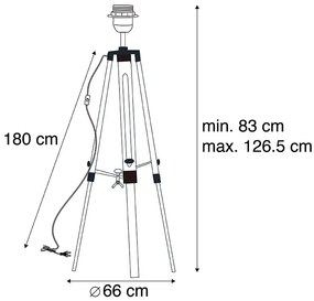 Stojací lampa černá bez stínidla - Tripod