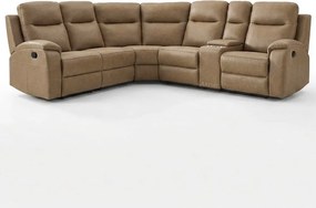 Sedací souprava MALAGA | 248x276 cm | UNIVERZÁLNÍ levá i pravá | s FUNKCÍ RELAX | hnědá látka  | EXTRA POHODLNÉ