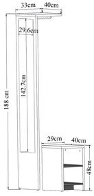 Úložný systém se zrcadlem do haly TemaHome Vestibulo