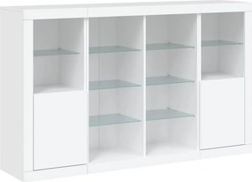 Příborníky s LED osvětlením 3 ks bílé kompozitní dřevo 3209135