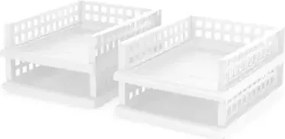 Compactor Midi bílý / Stohovatelný organizér / 4 zásuvky / 34 x 45 x 1