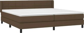 Box spring postel s matrací tmavě hnědá 200x200 cm textil 3129740