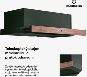 Klarstein ZenFusion digestoř, průtok vzduchu 400 m³/h, EEK A, odsávání/recirkulace, 3 úrovně, tichá