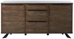 Tmavě hnědá dubová komoda Unique Furniture Arno 170 x 45 cm