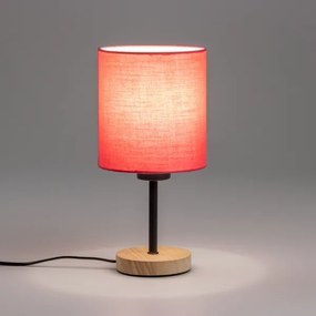 Brilagi - Stolní lampa NUBILA WOOD 1xE27/25W/230V dub/růžová