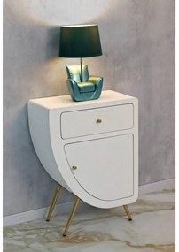 Designový noční stolek Raghnall 60 cm bílý