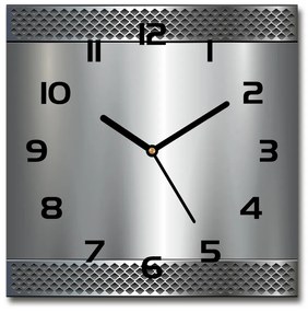 Wallmuralia Skleněné hodiny čtverec Metalové pozadí 30x30 cm