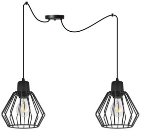 Light for home - Závěsné svítidlo na nastavitelných kabelech SPIDER NUVOLA 2502-2, 2x60W, E27, Černá