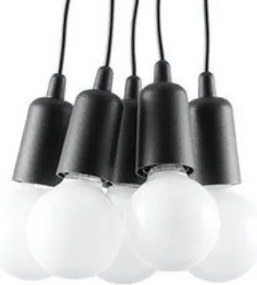 Závěsné svítidlo SOLLUX Diego 5 E27 5x60W bez zdroje PVC černá SL.0574