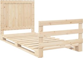 Rám postele s čelem 100 x 200 cm masivní borové dřevo 3281539