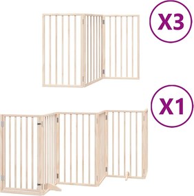 Zábrana pro psy s dvířky skládací 15 panelů 750 cm topol 3155534