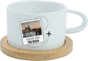 Personalizovaný keramický hrníček "MAKRONKA" s fotkou a cestovatelským motivem