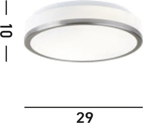 Searchlight 7039-28SS Koupelnové stropní svítidlo BENT IP44 SATIN, opálové sklo