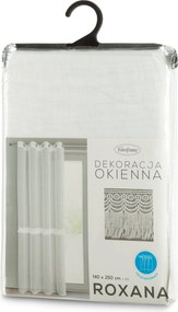 ZÁCLONA NA KROUŽCÍCH ROXANA 140X250 CM BÍLÁ