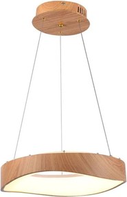 LED Solution Závěsné LED svítidlo kulaté designové s dřevěným dekorem 40cm 18W 23363