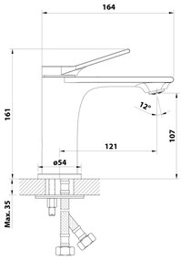 Aqualine Aqualine, BOLERO stojánková umyvadlová baterie bez výpusti, chrom, BC002