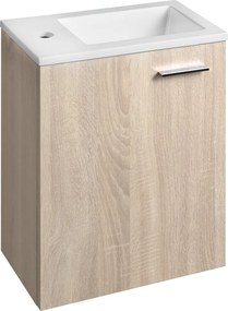 Aqualine Aqualine, ZOJA skříňka s keramickým umyvadlem 40x22 cm, dub platin, 51049DP-01