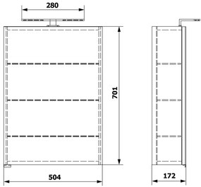Sapho, RIWA galerka s LED osvětlením, 50x70x17cm, borovice rustik, RIW050-0016