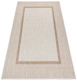 koberec SISAL SION Rám 21782 ploché tkaní ecru, béžová velikost 180x270 cm | krásné koberce cz