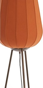 Stojací lampa v terakotové barvě s textilním stínidlem (výška 133 cm) Bibury – Light &amp; Living