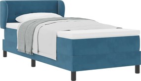 Postel s boxspringem s čelo Tmavě moddrá 80 x 200 cm samet 3340362