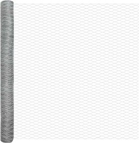 Hexagonální plot s betonovým základem 10 x 1,4 m Stříbrná 3353772