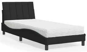 Postel s matrací Hanko černá 80 x 200 cm samet 3208564